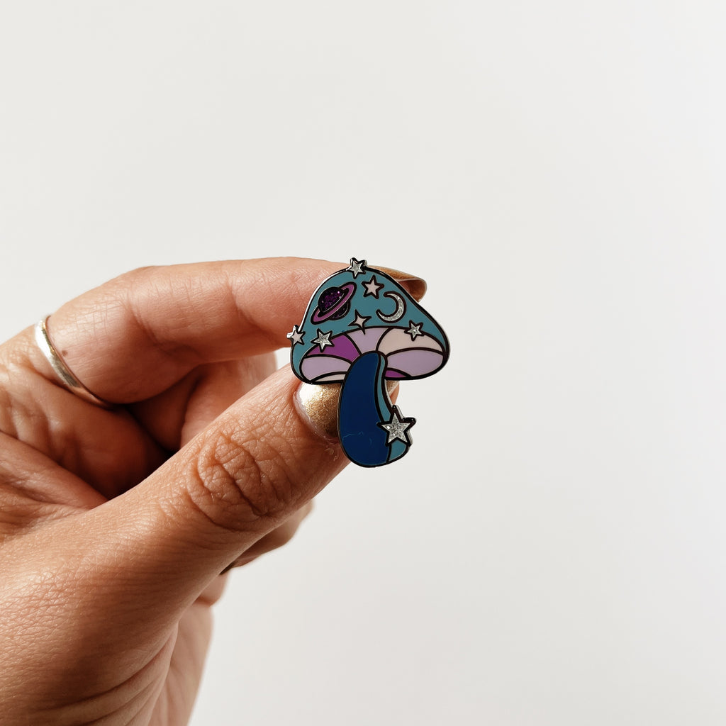 Cosmic Mushroom Enamel Pin – Almanac Supply Co.