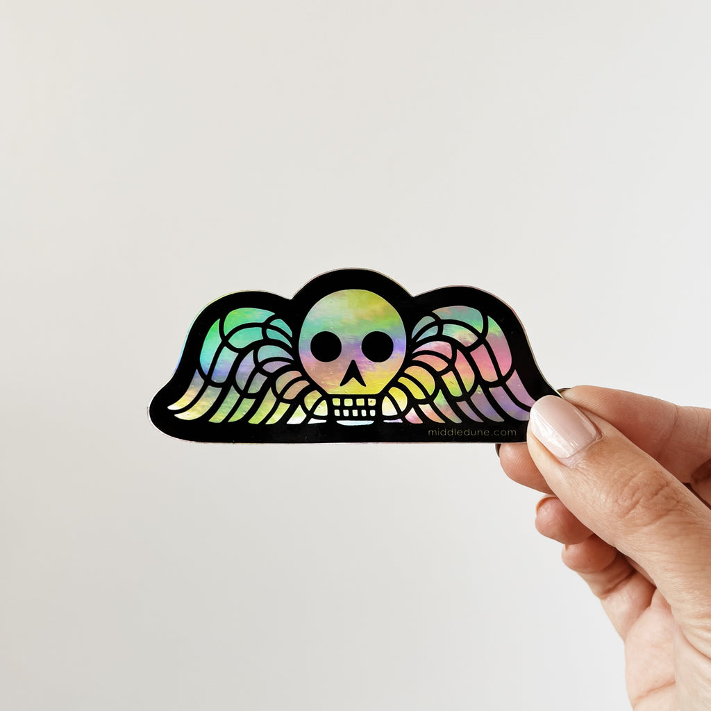 Holographic Memento Mori Skull Sticker - Metaphysical Store – Almanac ...