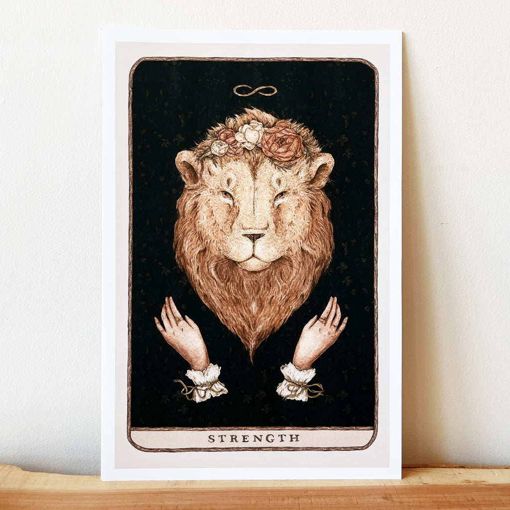 Strength Tarot Card Art Print - Giclee Prints - Home Decor – Almanac ...